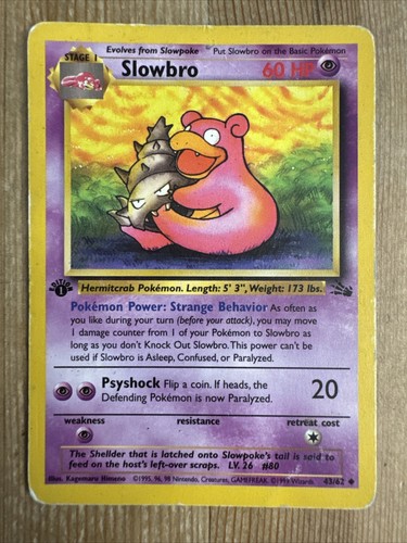 Pokémon TCG Slowbro Fossil 43/62 Regular 1st Edition Uncommon DMG | eBay