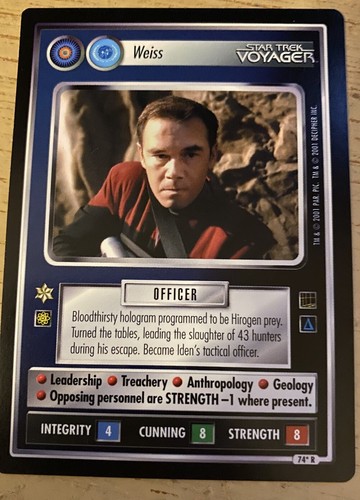 Star Trek CCG HA Weiss Hirogen 74* R Holodeck Adventures 1E | eBay