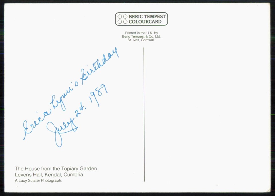 The House From The Topiary Garden, Levens Hall Kendal Cumbria Postcard ...