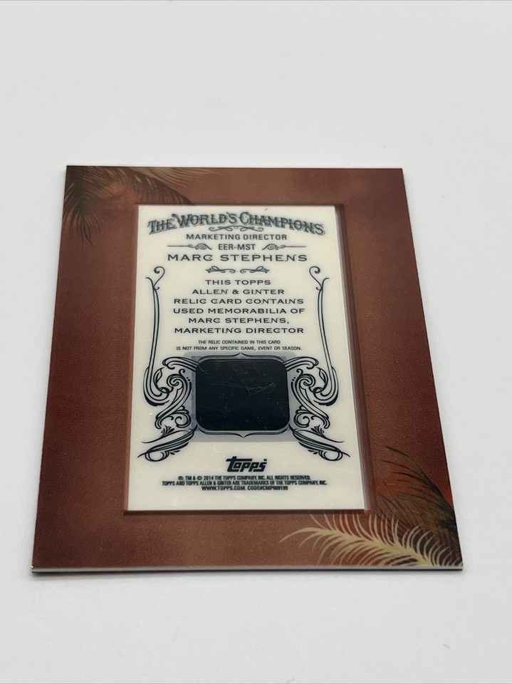 Marc Stephens 2014 Topps A&G Employee Relic Card EER-MST RARE 3/10 | eBay