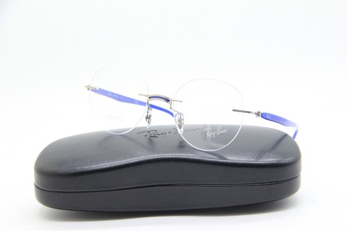 NEW RAY-BAN RB 8768 1231 SILVER BLUE AUTHENTIC EYEGLASSES W/CASE 48-18 ...