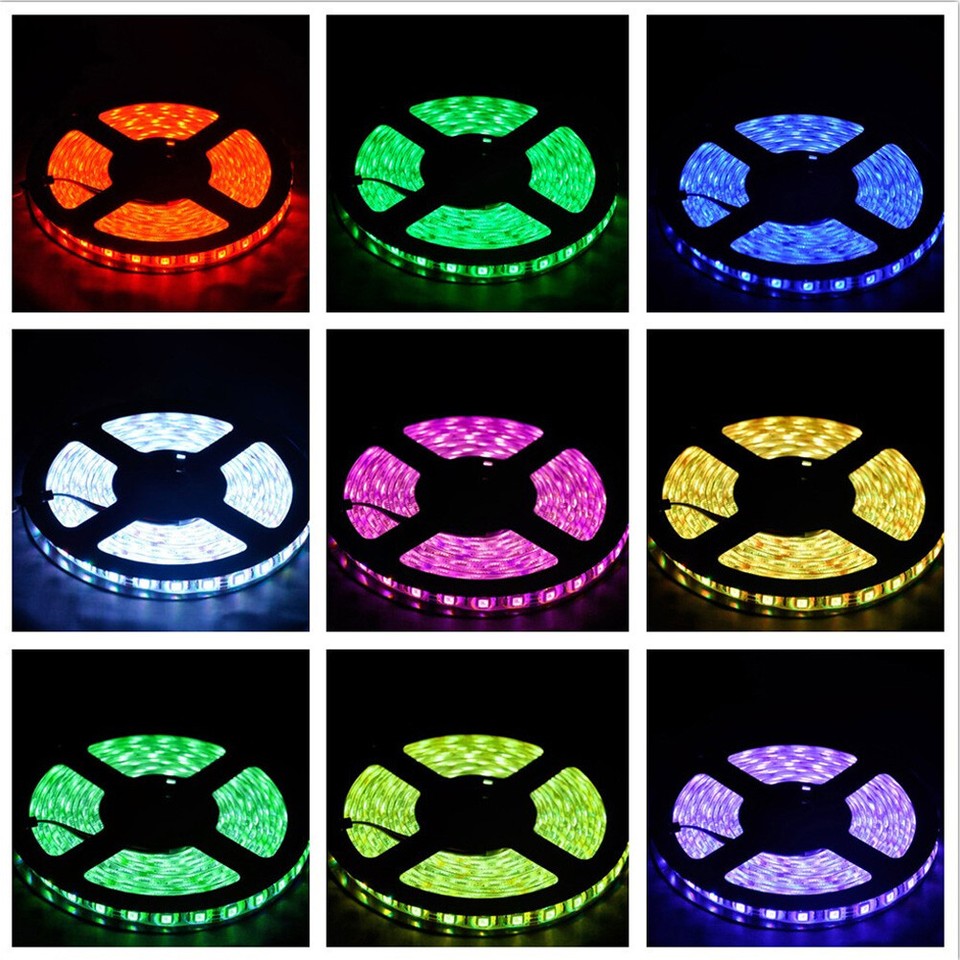 LED STRIP LIGHTS 5050 RGB COLOUR CHANGING TAPE UNDER CABINET KITCHEN TV ...