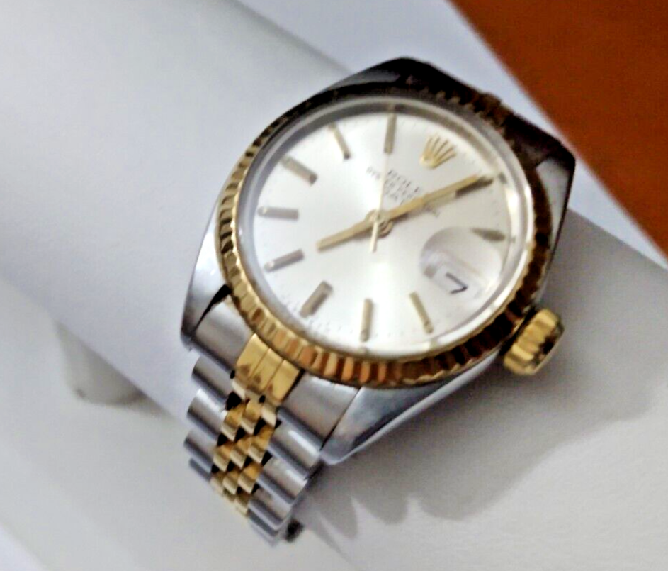 ROLEX OYSTER PERPETUAL DATE TWO TONE AUTOMATIC STAINLESS STEEL LADIES ...