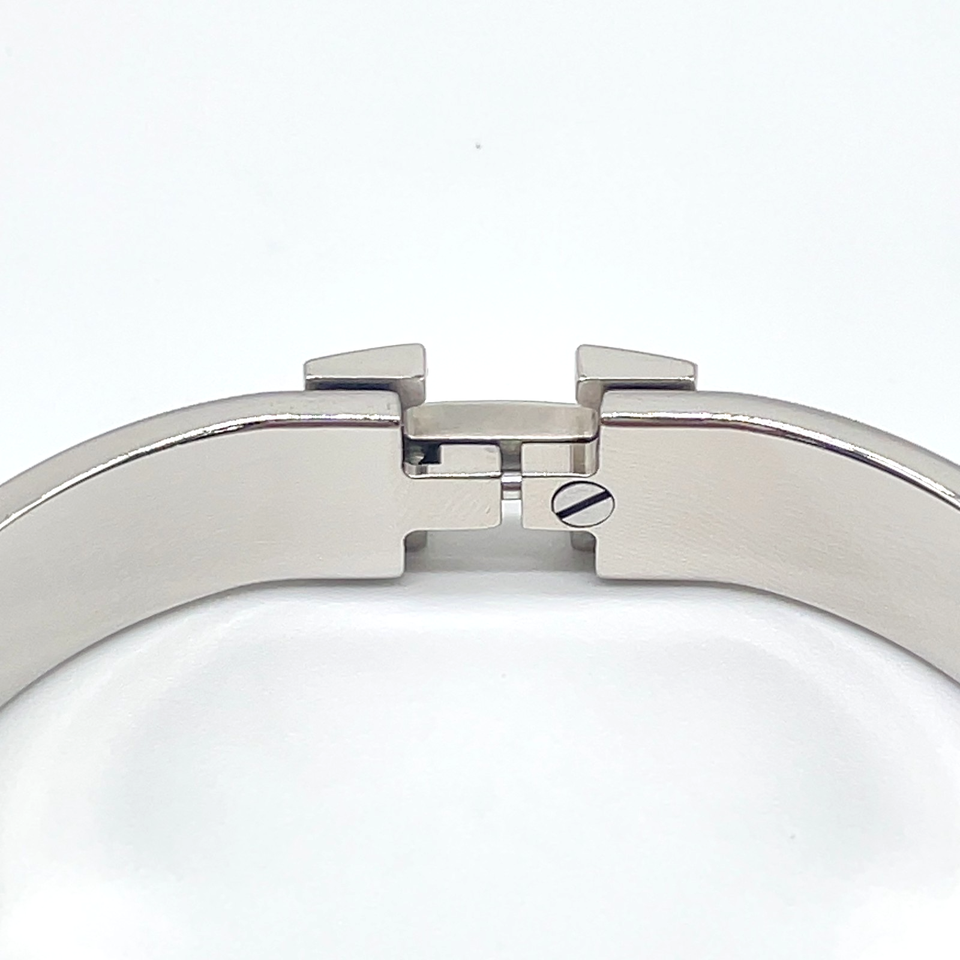 Auth Hermes H Click Clack SV Light Blue Bangle W/Box OTK-004 | eBay