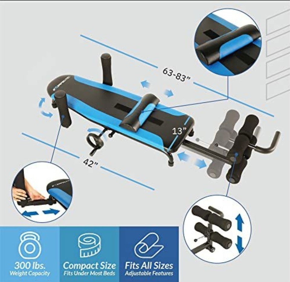 Alternative Inversion Traction Table - Lower Back Pain Relief 350 Lb ...