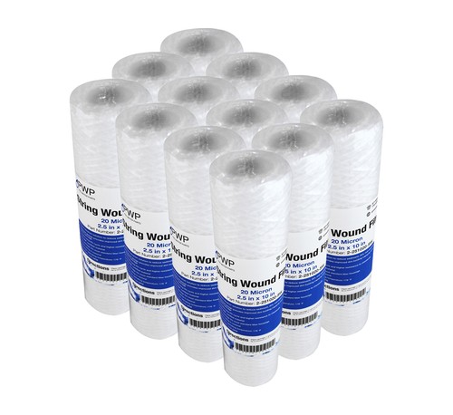 Sediment String Wound Water Filter Cartridge Standard 2.5x10" 20 Micron ...