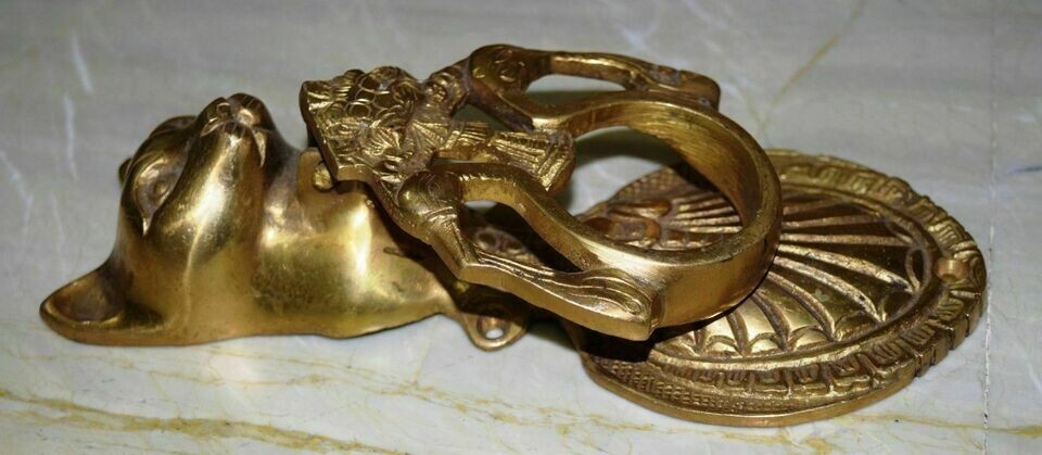 Brass Gate Pull Golden Tiger Lion Cat Kitten Shape Door Knocker Tom ...