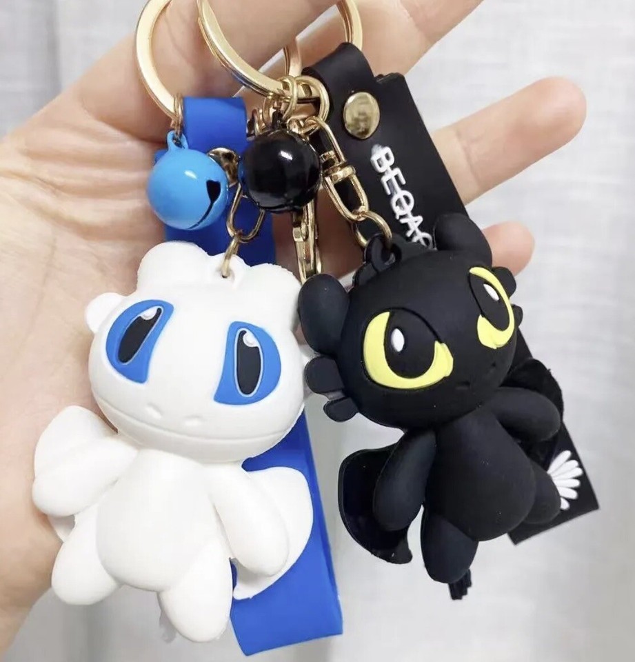 NEW Dragon Keyfob Car Keyring Toothless Keychain Light FuryKey Chain ...