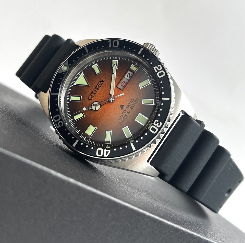 New! Citizen Promaster Watch NY0120-01Z Automatic Diver Orange Dial ...