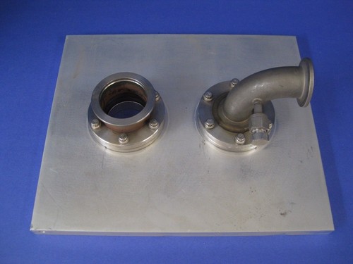 Blank Off Plate for Leak Checking, 8.5" x 10" w/ NW40 NW25 Flange Ports ...