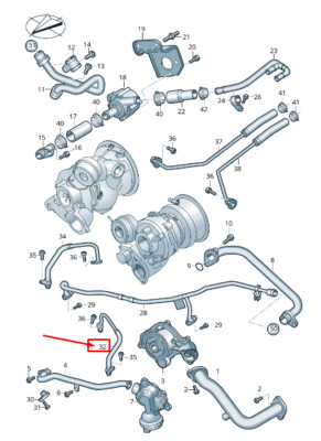 NEW AUDI A6 C8 LEFT ENGINE COOLANT WATER RETURN HOSE 06M145947G | eBay