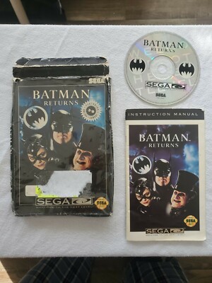 Batman Returns (Sega CD, 1993) BOX AND MANUAL !! RARE - ORIGINAL ...