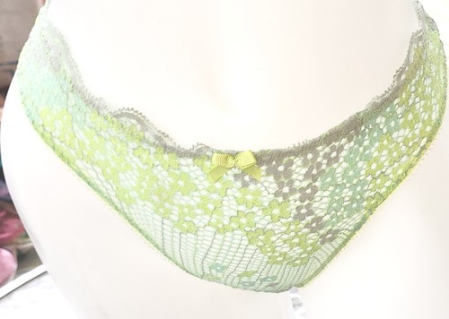 Victorias secret S 🍋 Lime Net Green Shades Mesh Lace Thong Panty new ...