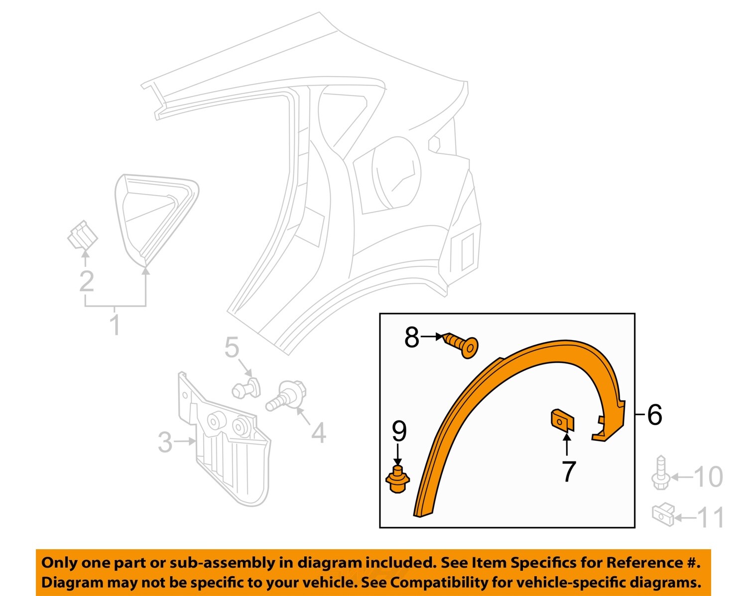 HONDA OEM 16-18 HR-V Quarter Panel Exterior Trim-Wheel Opng Mldg ...