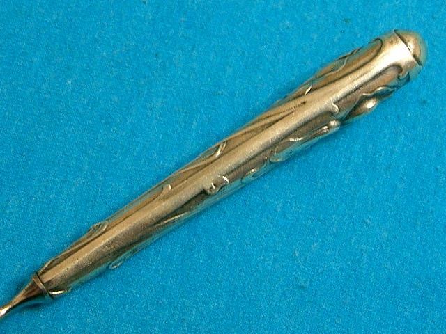 ANTIQUE SILVER INK ERASER SCRAPER QUILL DIP PEN KNIFE VINTAGE ART ...