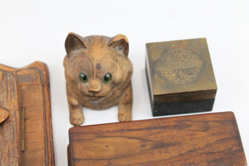 Desk Antique Vintage Collectables Inc Inkwell Sealing Stamp Gavel Stamp ...