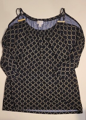 MK Michael Kors Womens Cold Shoulder Strap Signature Top Sz XL | eBay