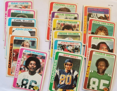 29 OLD 1978 TOPPS FOOTBALL LOT CARDS # 405 CRAIG MORTON 35 27 50 75 76 ...