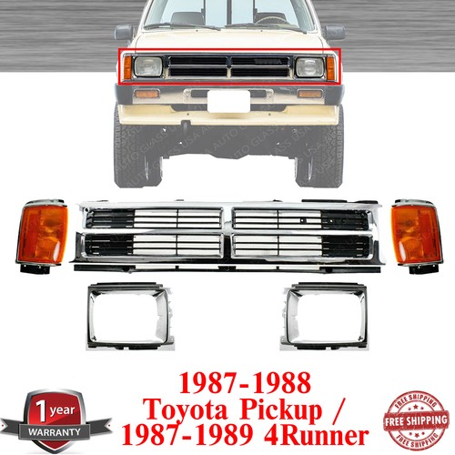 Grille + Corner Light + Bezels For 1987-1988 Toyota Pickup / 87-89 ...