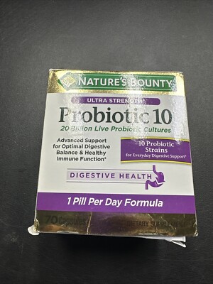 Nature's Bounty Ultra Strength Probiotic 10 (20 Billion CFU) 70 Caps ...