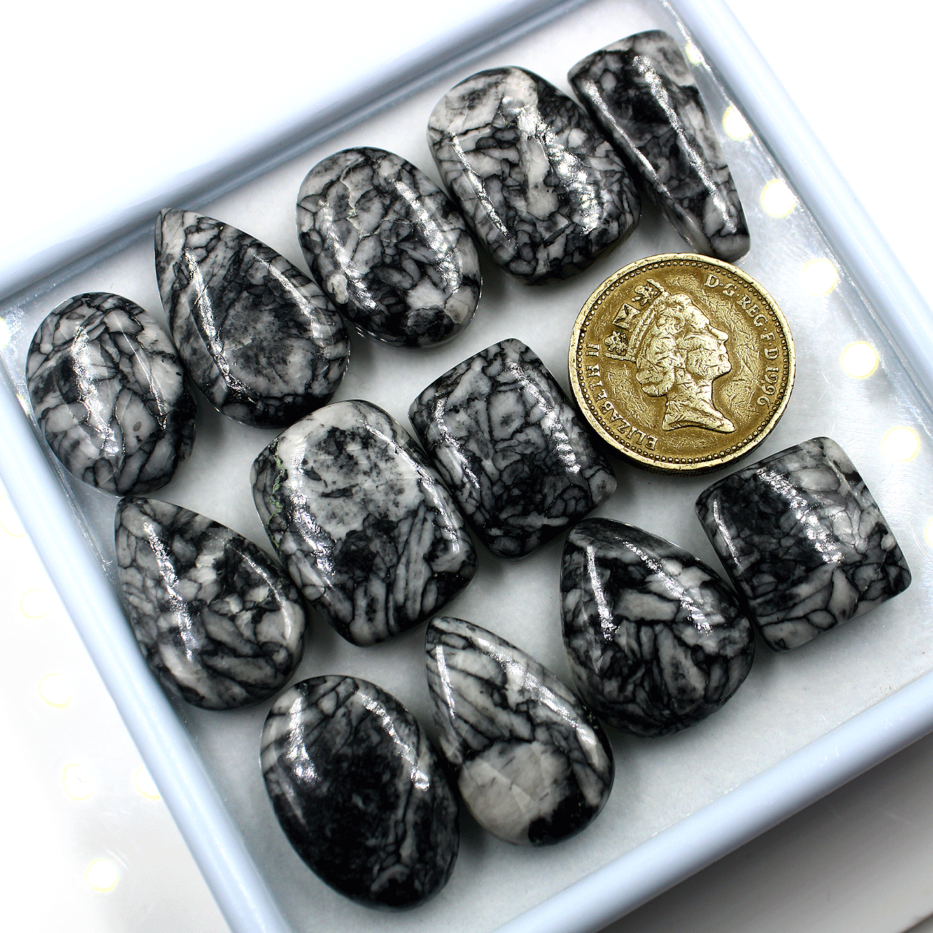 12 Pcs Natural Austrian Pinolith Top Quality 17mm-27mm Cabochon Loose ...