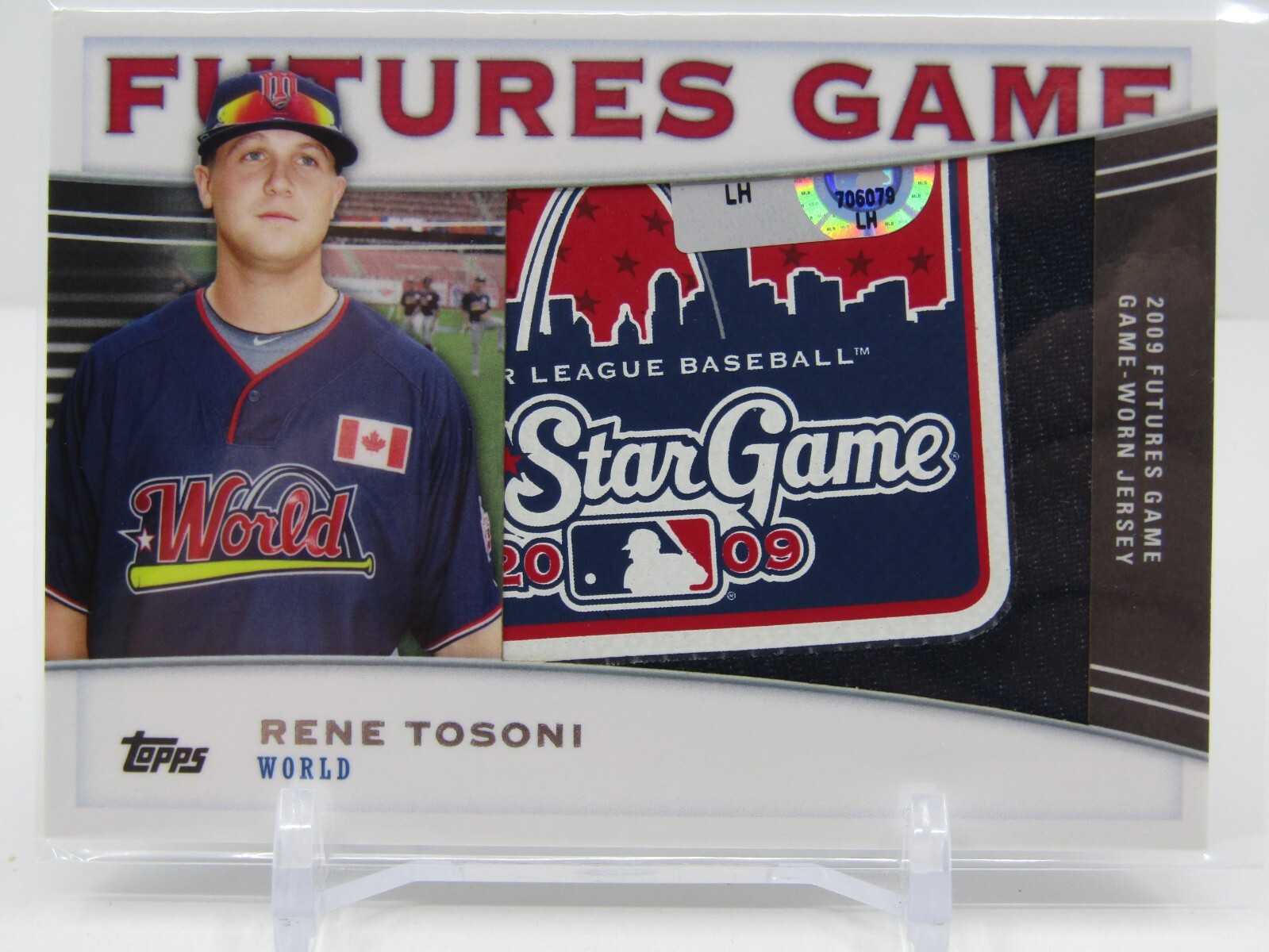 RENE TOSONI 2010 TOPPS PRO DEBUT GAME WORN LOGO! #013/139! ROCK CATS ...