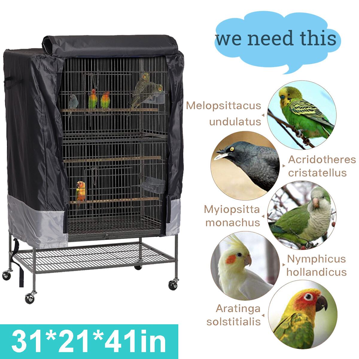Pet Bird Cage Cover Parrot Cages Budgie Perch Cloth Cover Cozy Bed ...
