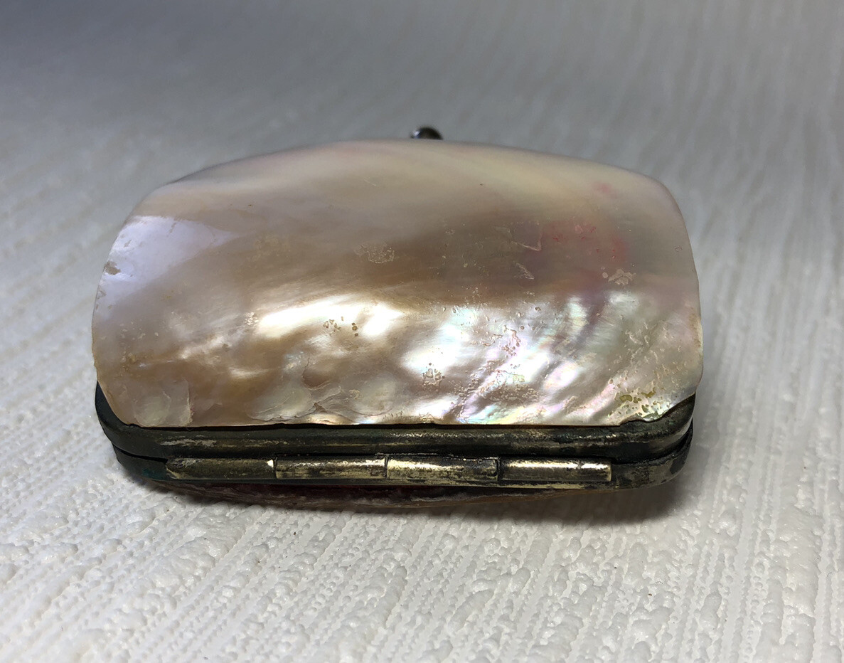 Antique Abalone Mother Of Pearl Change Coin Purse Wit… - Gem