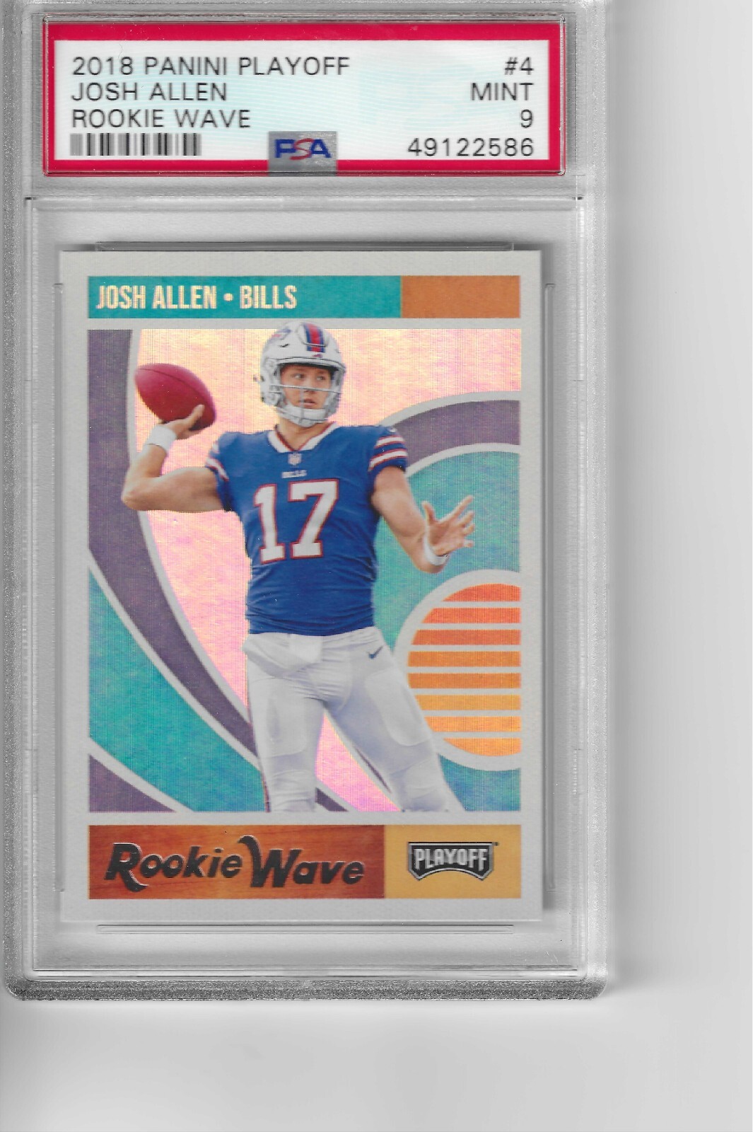 2018 Panini Playoff Bills Josh Allen Rookie Wave Rookie Card Graded ...