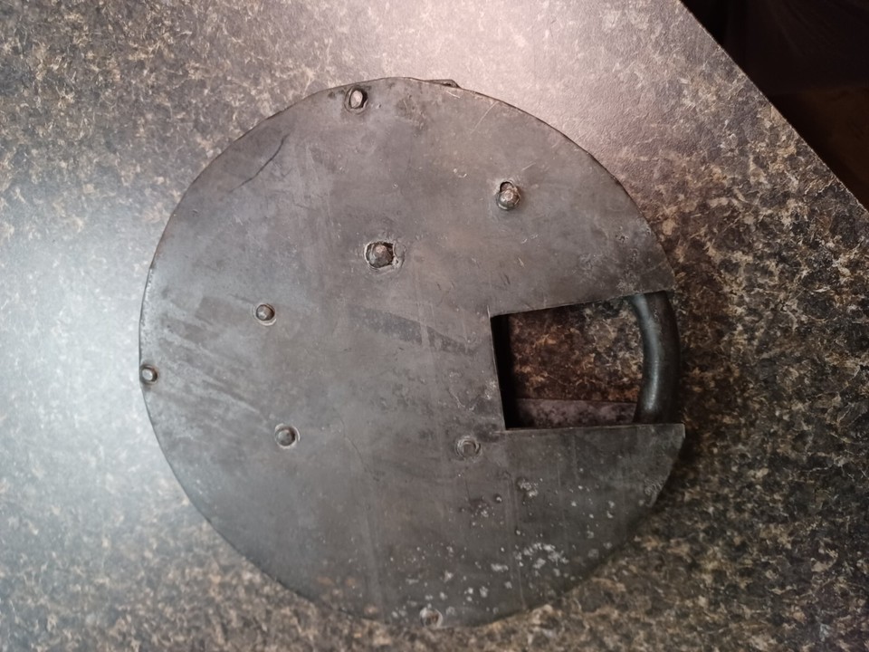 Medieval Looking 8" Round Dungeon Jail Lock Heavy Solid Padlock Double ...