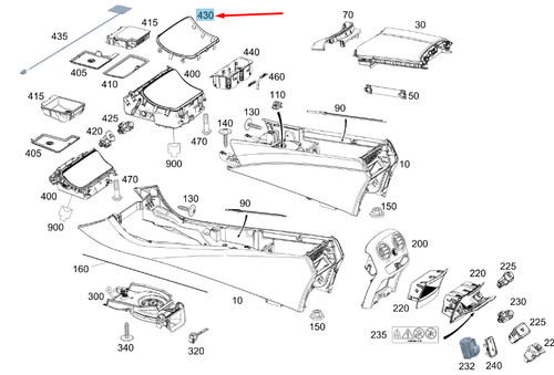 MERCEDES-BENZ C W205 STOWAGE COMPARTMENT TRIM STRIP A2056831300 | eBay