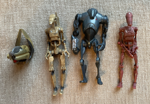 Star Wars Lot of 4 Droids B2, Super Battle Droid, Commander, ASN-121 ...