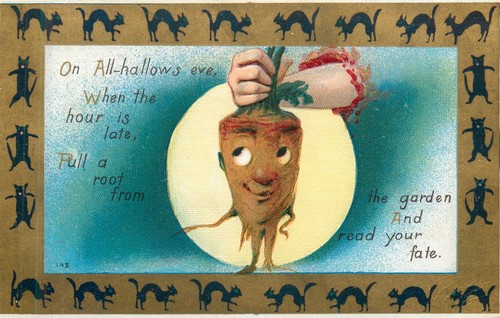 Halloween Pulling Turnip to Read Fate Blk Cats Winsch #142 Embossed ...