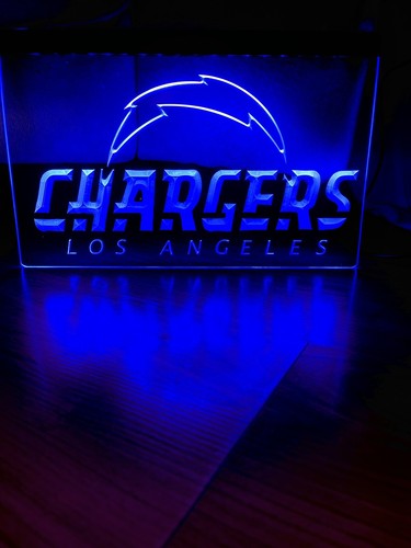 LOS ANGELES CHARGERS LED NEON BLUE LIGHT SIGN 8x12 | eBay