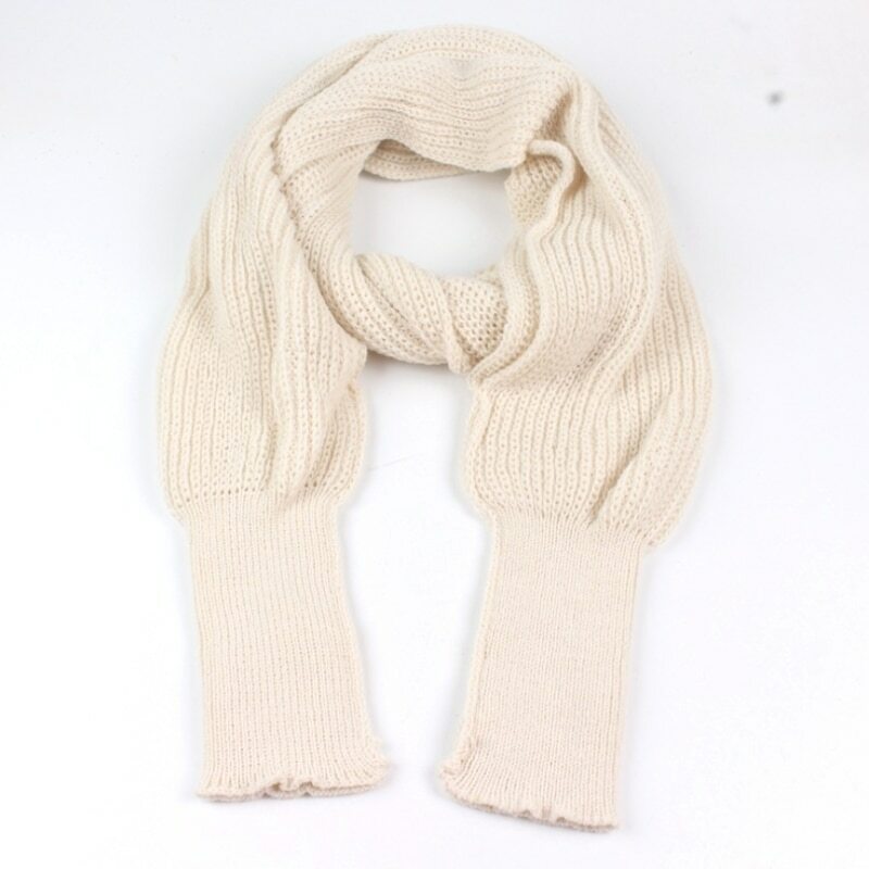 European Style Winter Women Long Scarf with Sleeves Wool Knitted ...