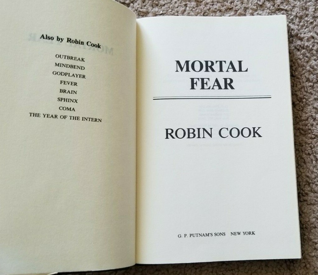 Vintage 1988 MORTAL FEAR Robin Cook FUTURE MEDICAL NIGHTMARE Biological ...