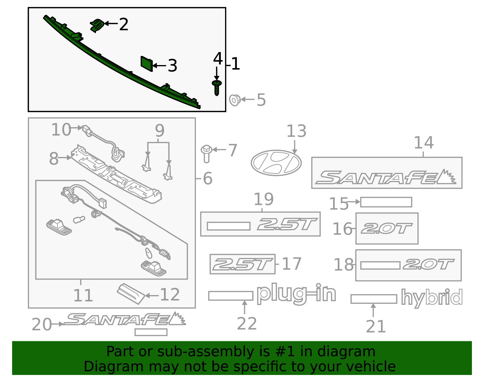 Genuine Hyundai OE Garnish Assy-Tail Gate 87310-S2500 for sale online ...