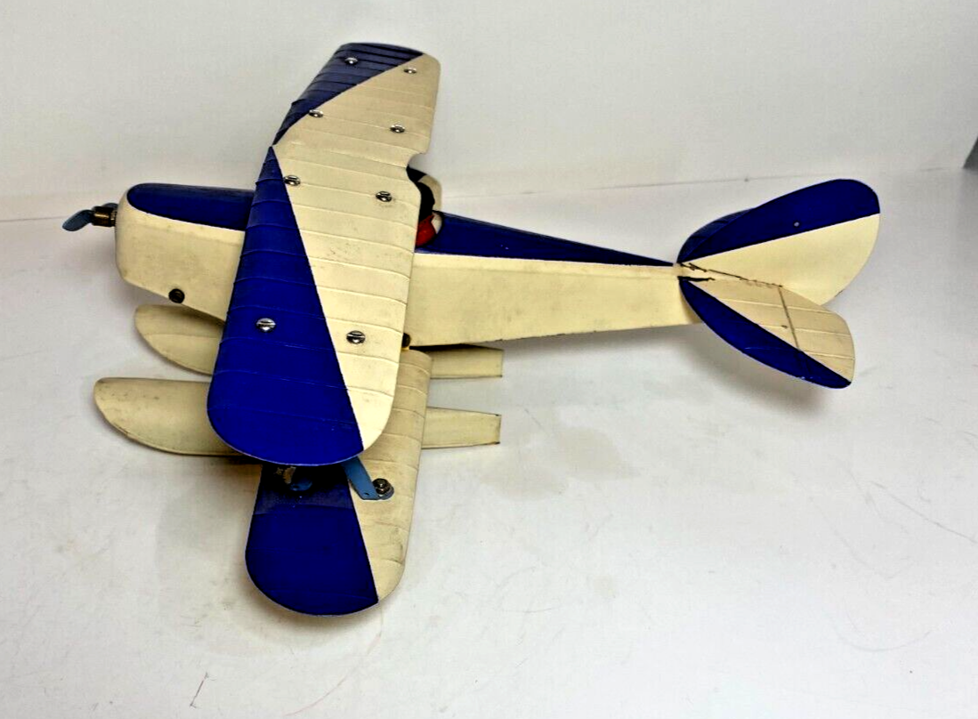 Meccano Aeroplane TinTin Litho Toy Sea Plane / Biplane w/ Pilot ...