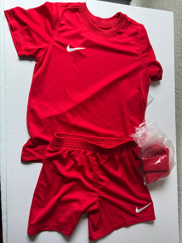 Nike Child Unisex DRI-FIT 100% Polyester Soccer Uniform Red CD2244 657 ...