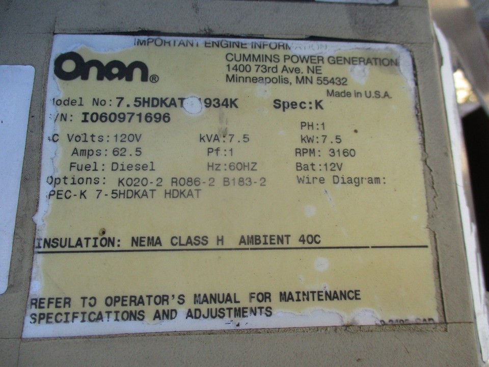 Used Kubota D722-ES04 3-Cyl Diesel Engine out of Generator, 13.2kw ...
