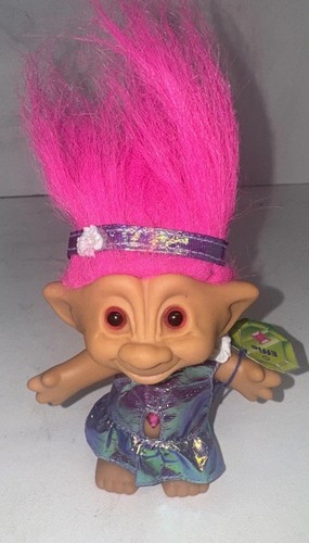 Vtg TT Treasure Trolls Doll w/ Belly Button Jewel, Pink Hair Vintage | eBay
