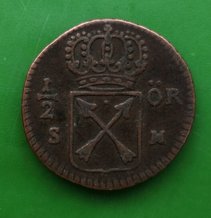 1720 Sweden Half Ore Copper Coin #3437 | eBay