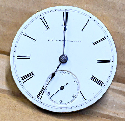 Elgin Key Wind Key Set 18 Size 11 Jewel Pocket Watch Movement for Parts ...