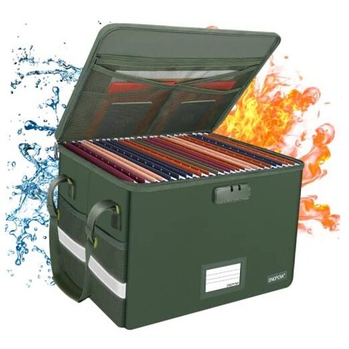 File Box with Lock, Fireproof Document Box with Green 1 pack- Box with ...