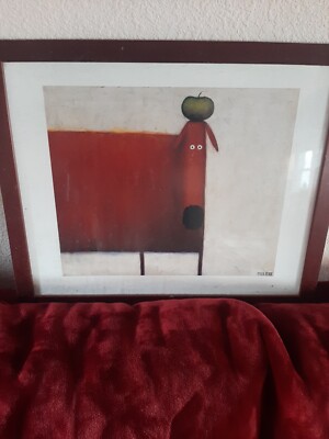 KESSLER RED DOG WITH GREEN APPLE IV IX IX FRAMED Z GALLERIE ART | eBay