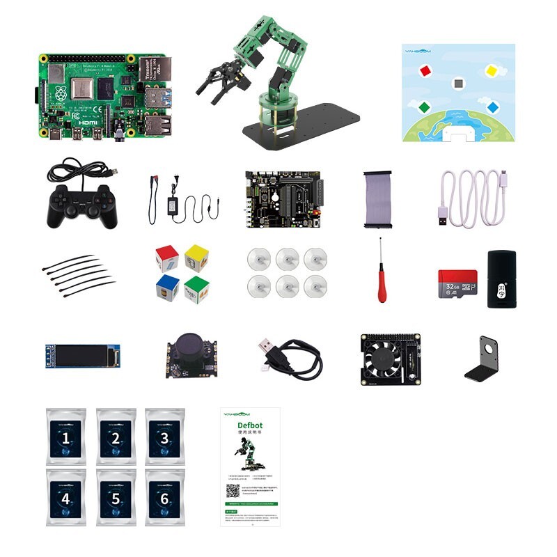 DOFBOT 6DOF Robot Arm Kit Mechanical Arm with Board for Raspberry Pi 4B ...