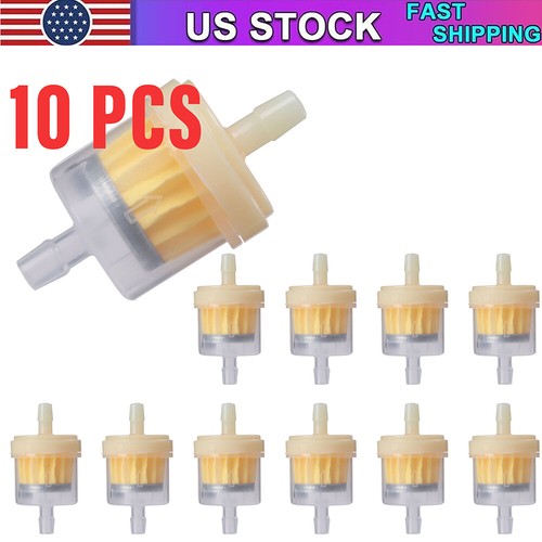 10PCS Motor Inline Gas Oil Fuel Filter Small Engine For 1/4'' Line 6 ...