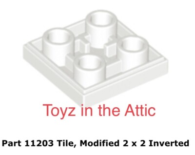 Lego 1x 11203 White Tile, Modified 2 x 2 Inverted 10497 | eBay