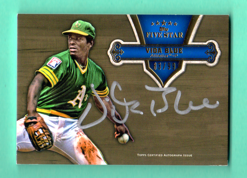 VIDA BLUE 2012 TOPPS FIVE STAR ON CARD SILVER AUTOGRAPH AUTO # / 99 ...