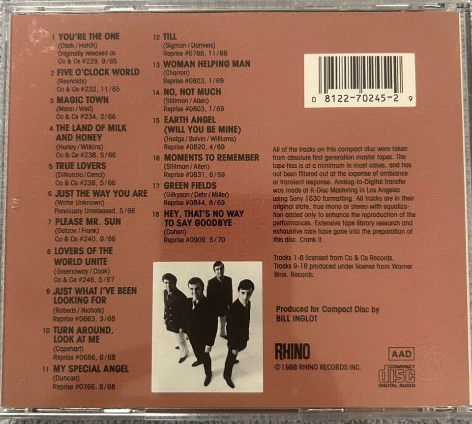 "The Vogues Greatest Hits" (CD, 1990)(OOP) Rhino: R2 70245 Rare Disc ...